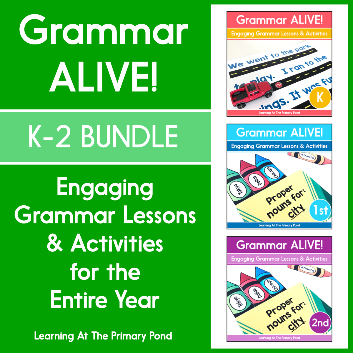 Kindergarten, First Grade, and Second Grade Grammar Alive Bundle ...