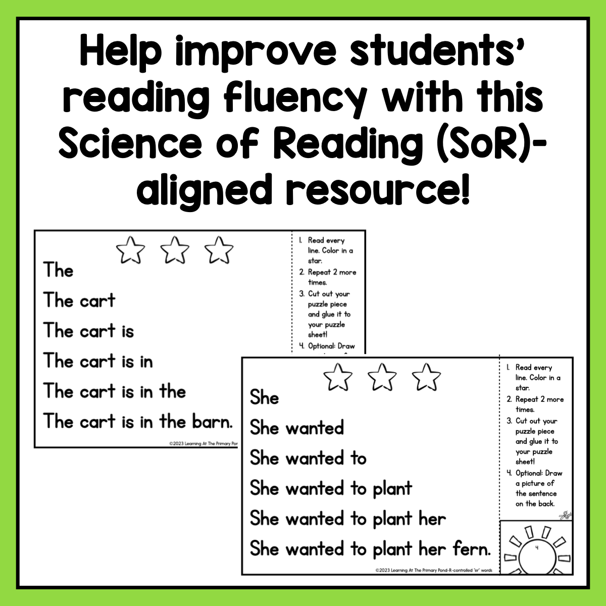 Decodable Sentence Fluency Pyramids | R-Controlled Words Set – learning ...