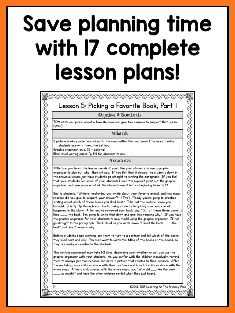 Kindergarten Opinion Writing Lessons {Kinder Writing Workshop Unit 5 ...