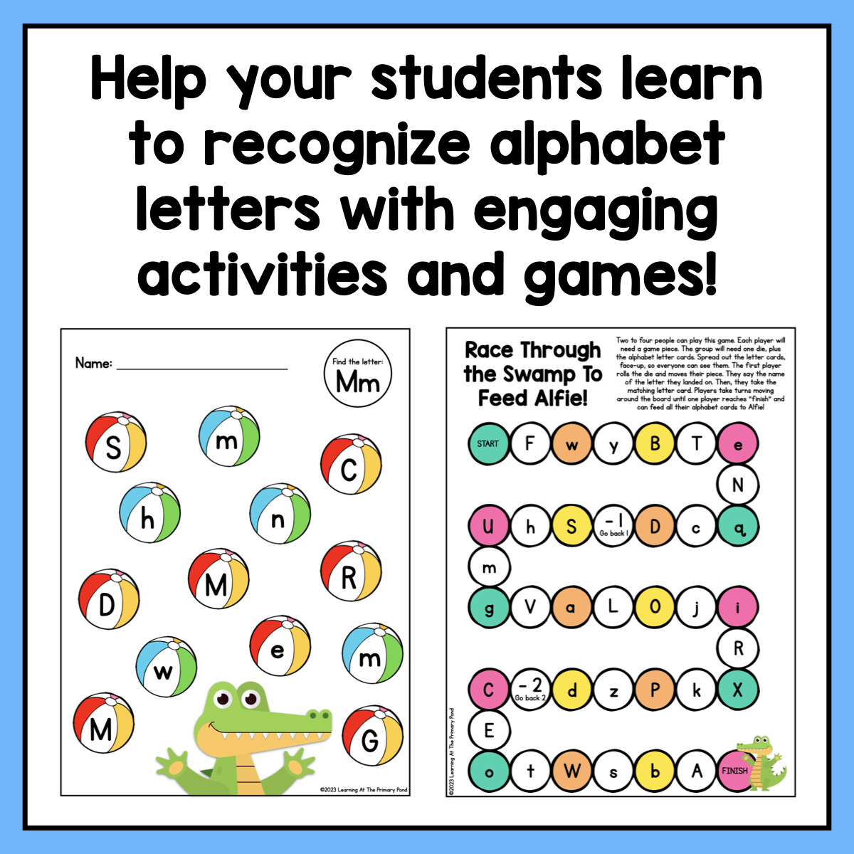 Letter Recognition Activities with Alfie the Alphabet Alligator ...