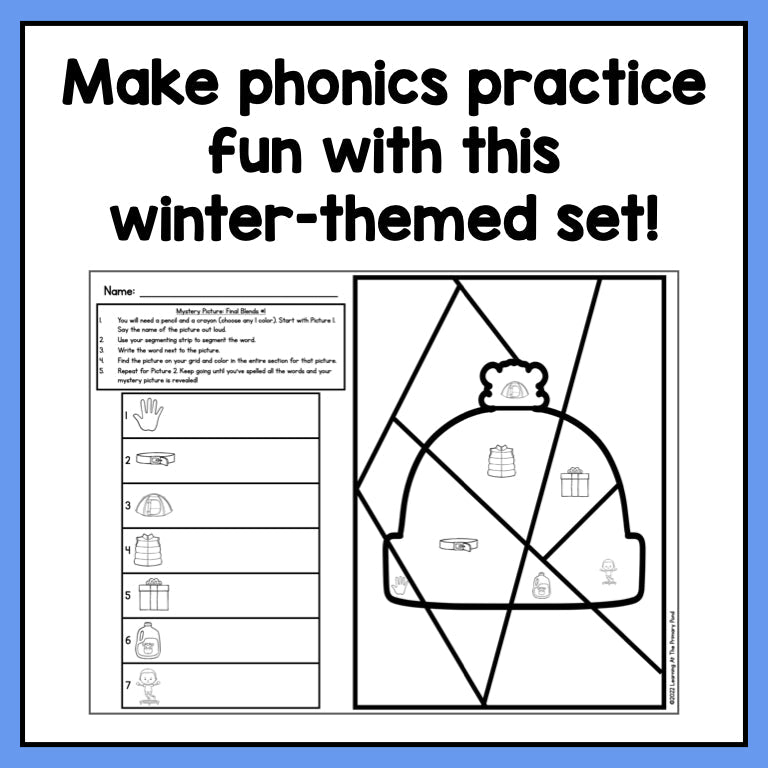 Mystery Picture Phonics Activities for Winter | First and Second Grade ...