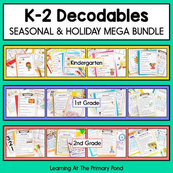 Seasonal Decodable Texts for K-2 | All Seasons and Holidays Mega Bundl ...