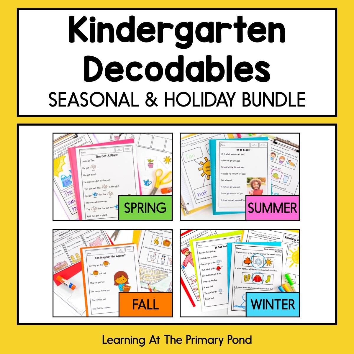 Seasonal Decodable Texts for Kindergarten | All Seasons and Holidays B ...