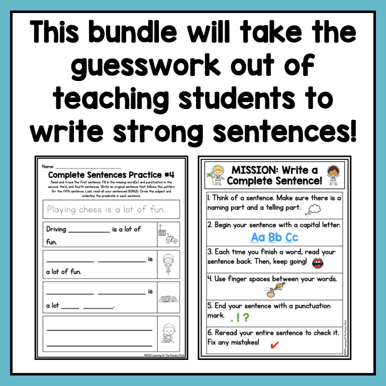 Sentence Writing Success Toolkit for 2nd Grade – learning-at-the ...