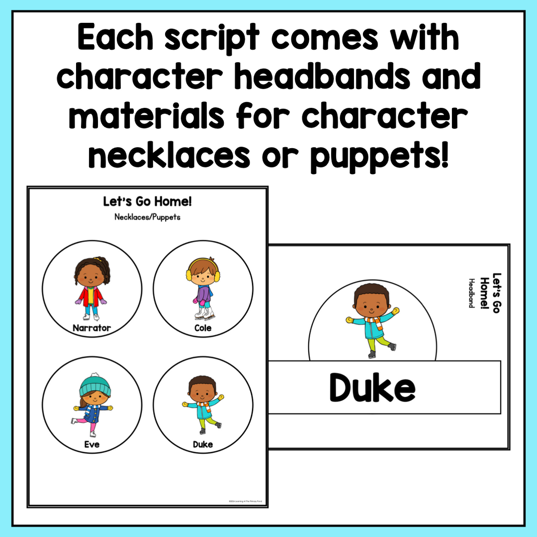 Decodable Winter-Themed Reader's Theater Play Scripts for 1st Grade ...