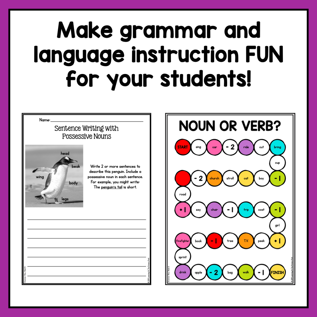 Second Grade Grammar – Learning at the Primary Pond