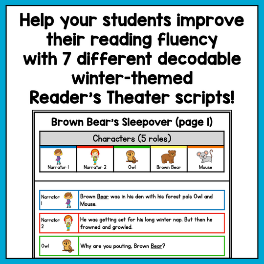 Decodable Winter-Themed Reader's Theater Play Scripts for 2nd Grade ...