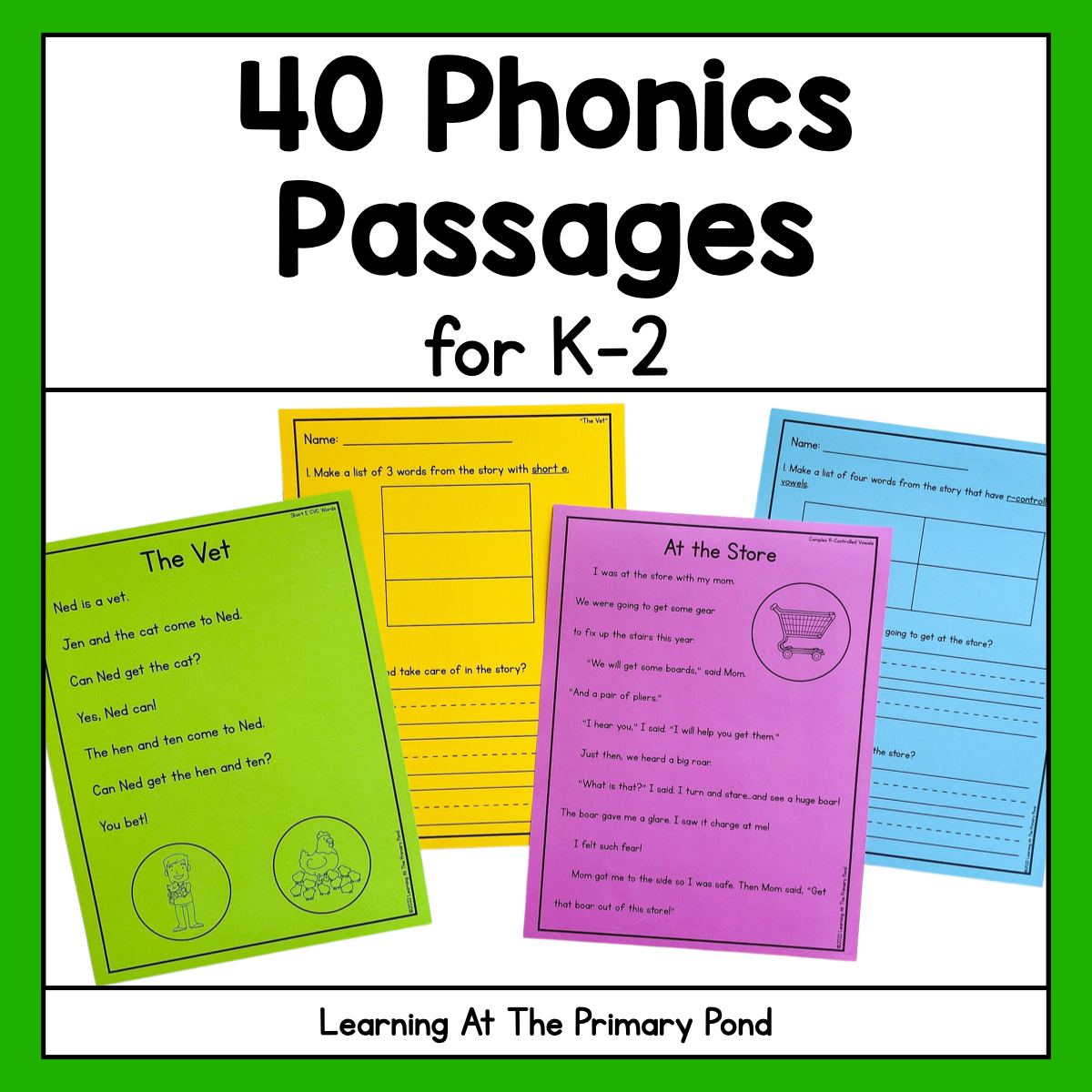 K-2 Phonics-Based Reading Intervention Packs Bundle – Learning at the ...
