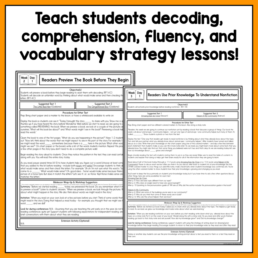 First Grade Reading Workshop BUNDLE of Shared Reading Lessons ...