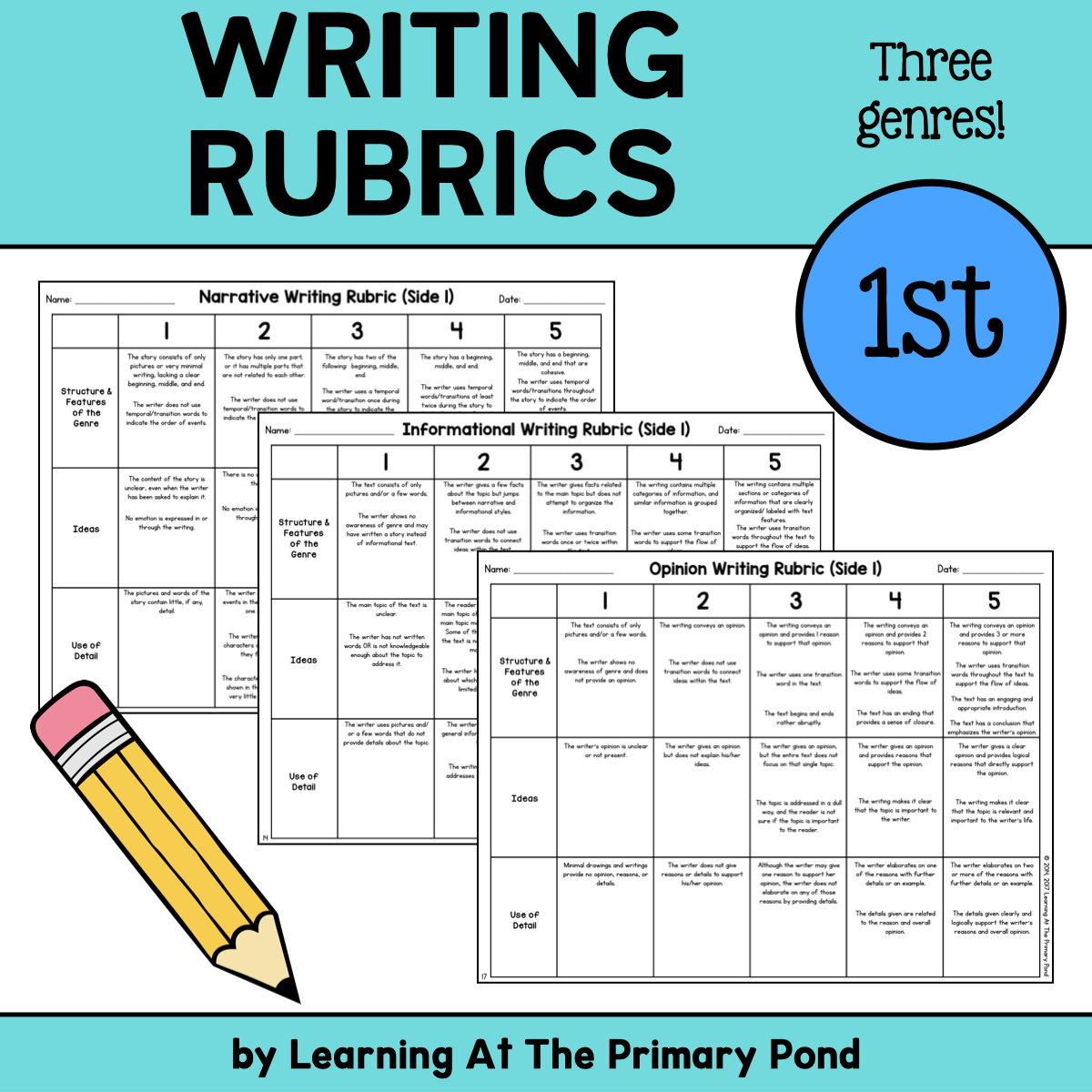 First Grade – Tagged "Writing Rubrics" – Learning at the Primary Pond
