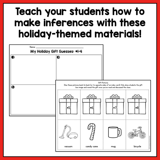 Inferring Activities | Holiday Gift Theme | Inferences Worksheets ...