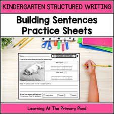 Sentence Writing Practice Sheets for Kindergarten | Structured Writing ...