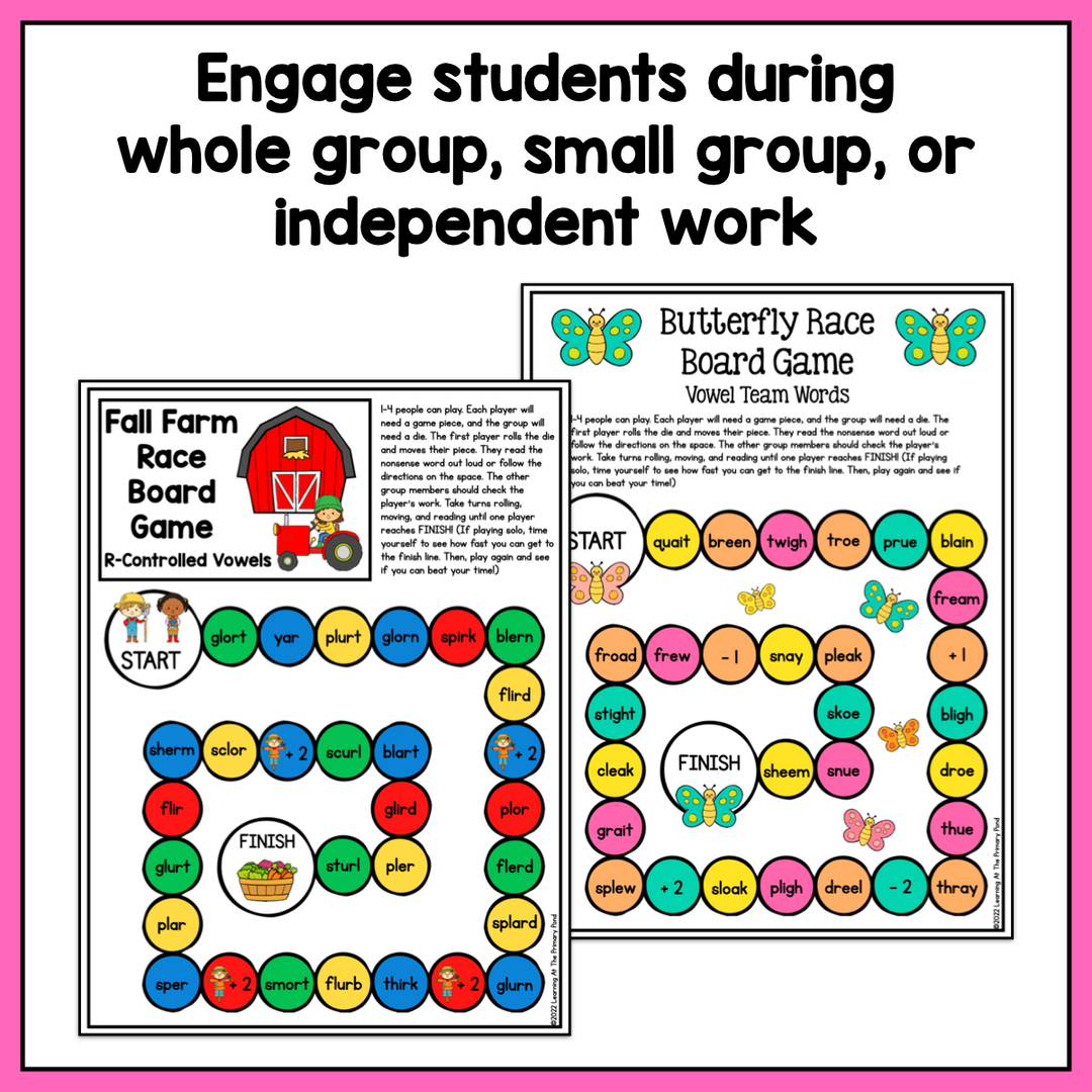 Nonsense Word Games for Kindergarten, 1st, and 2nd grade {Four Seasons ...