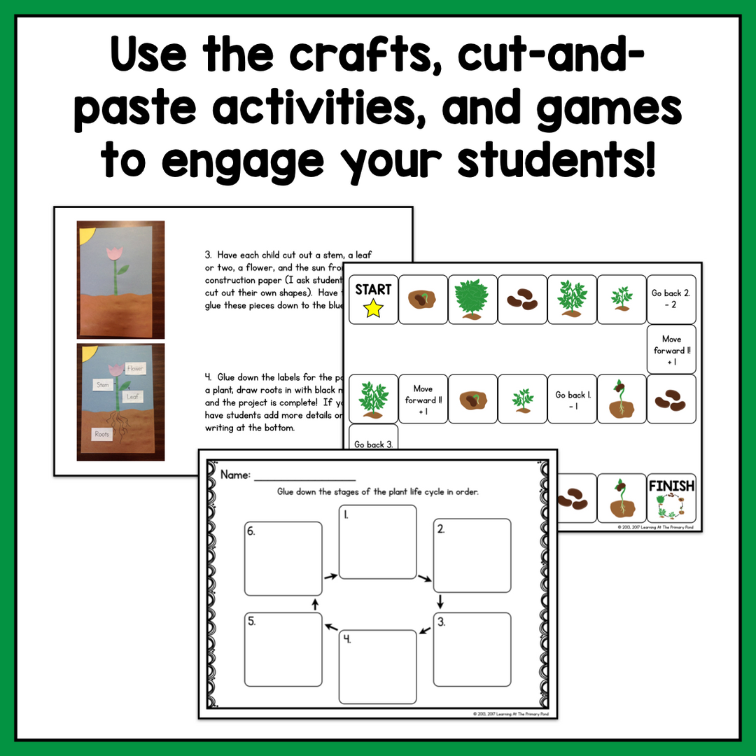 Plant Life Cycle and Parts of a Plant | Science and Literacy Unit ...