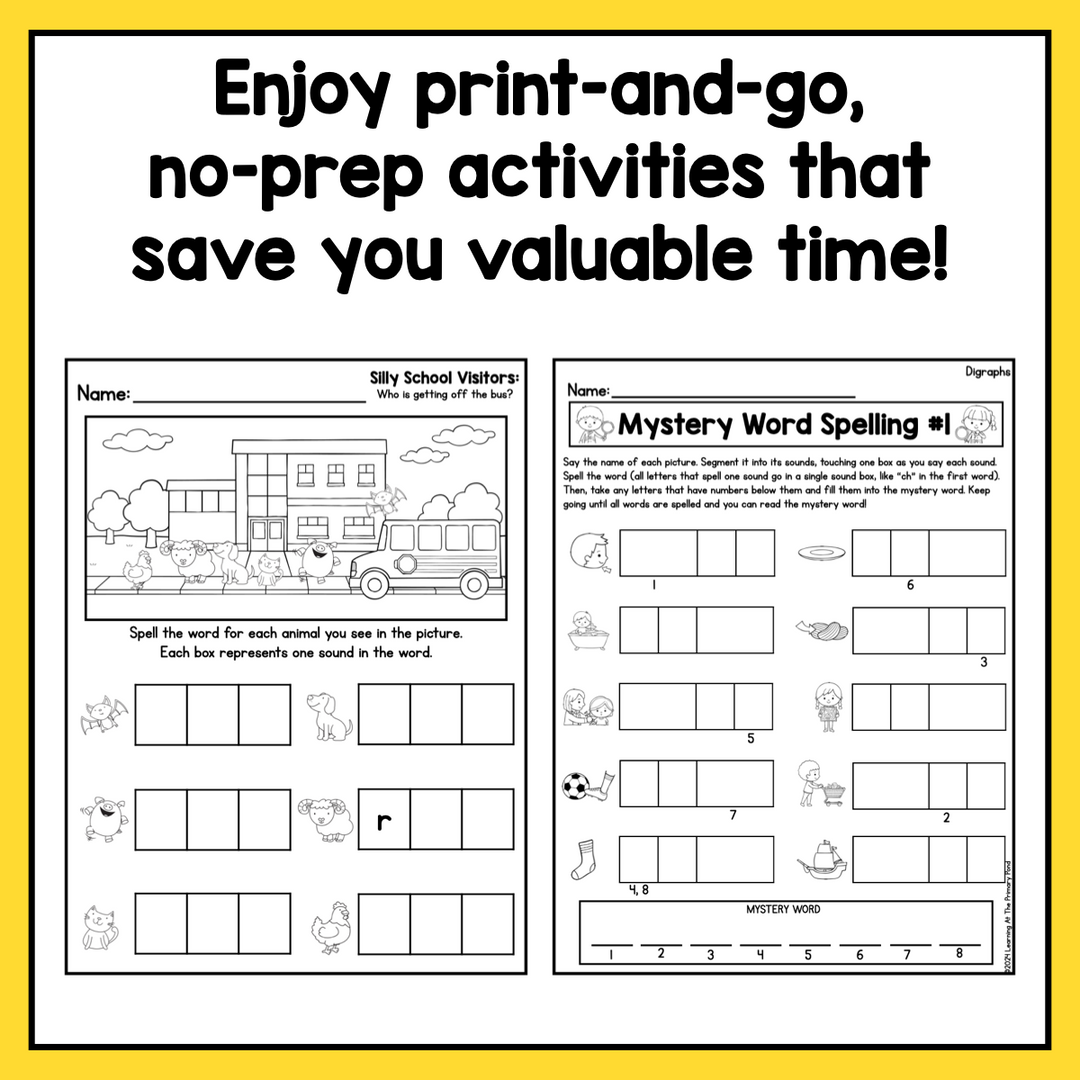 K-2 Back to School Literacy Centers BUNDLE | Simple, No-Prep – Learning ...