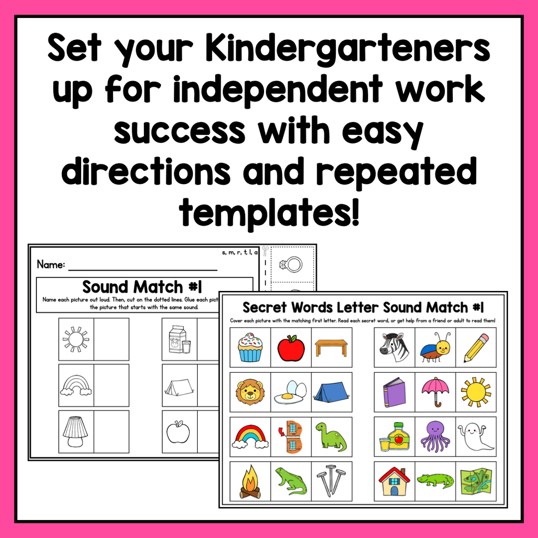 Back to School Literacy Centers for Kindergarten | Simple, No-Prep ...