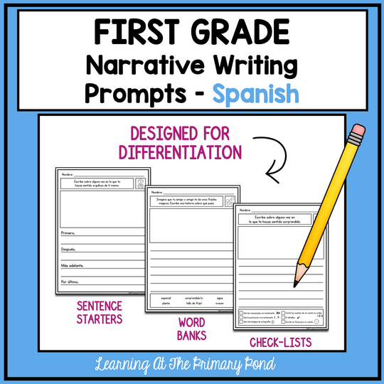 SPANISH Writing Prompts For First Grade Narrative Writing – Learning at ...