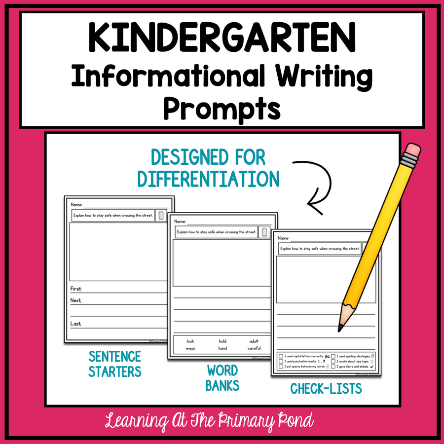 Kindergarten Informational Writing Prompts For Differentiation ...