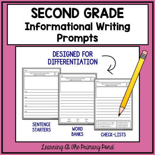 Second Grade Informational Writing Prompts For Differentiation ...