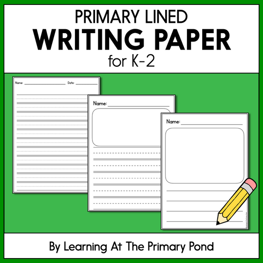 Primary Lined Paper for Writing or Handwriting – Learning at the ...