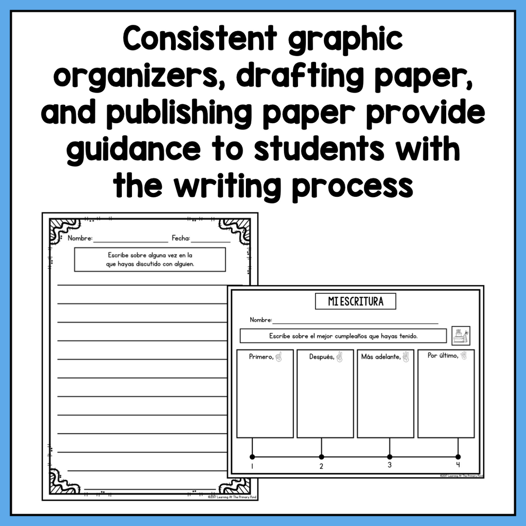 SPANISH Writing Prompts For First Grade Narrative Writing – Learning at ...