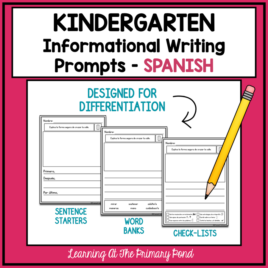 SPANISH Writing Prompts for Kindergarten Informational Writing ...
