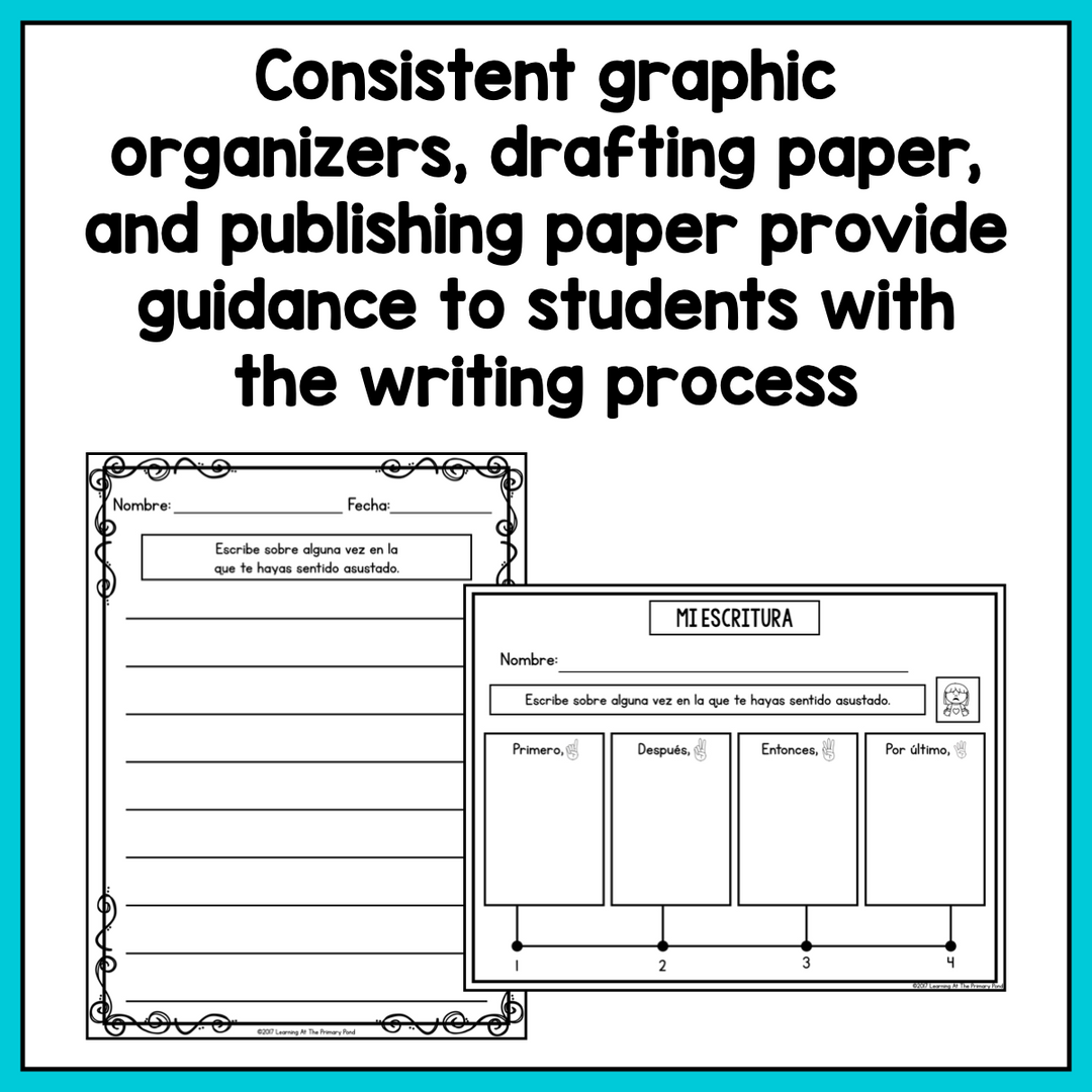 SPANISH Writing Prompts for Kindergarten Narrative Writing – Learning ...