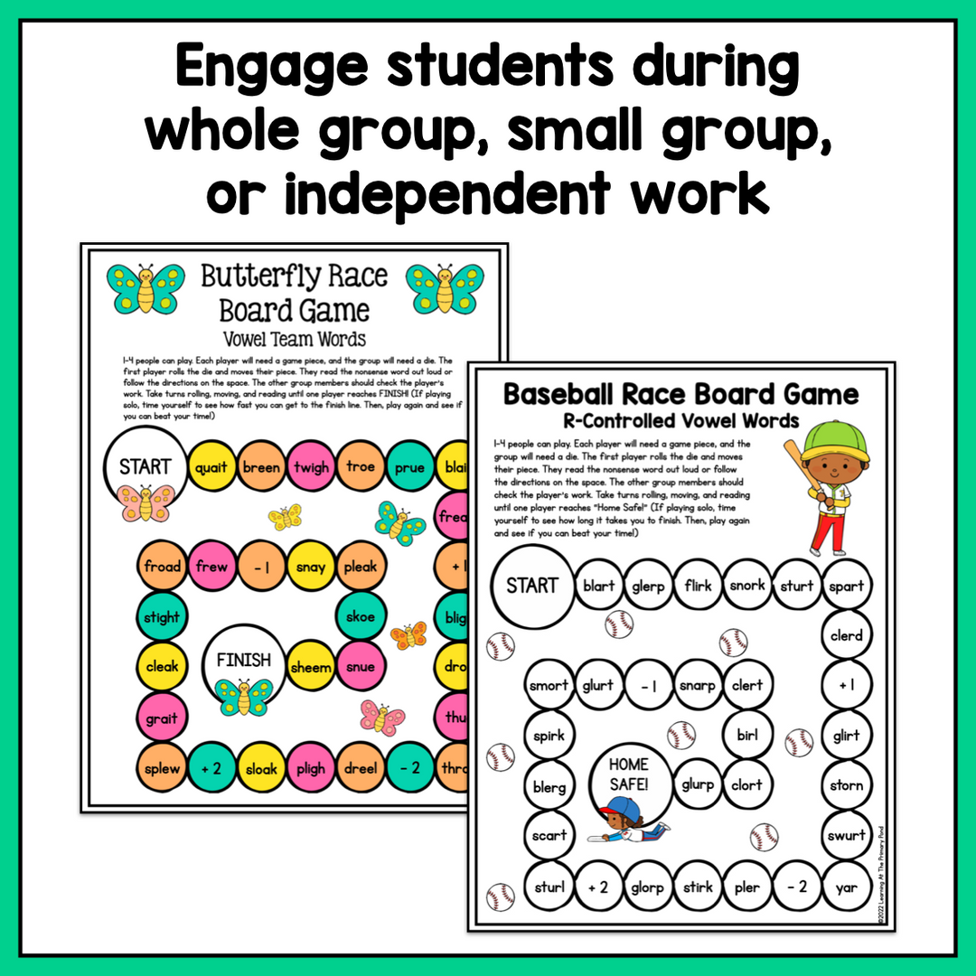 Nonsense Word Games for Kindergarten, 1st, and 2nd grade | Spring Them ...