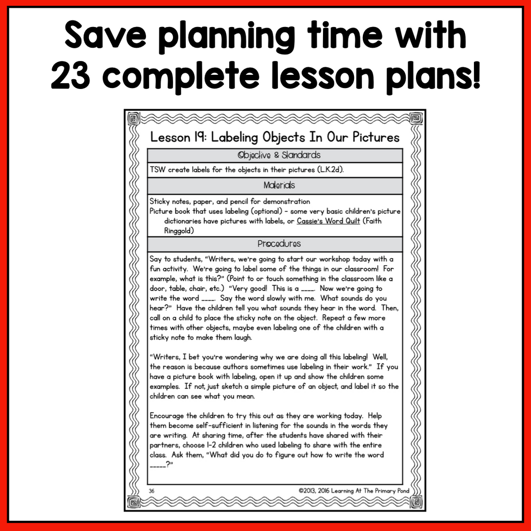 Kindergarten Writing – Learning at the Primary Pond