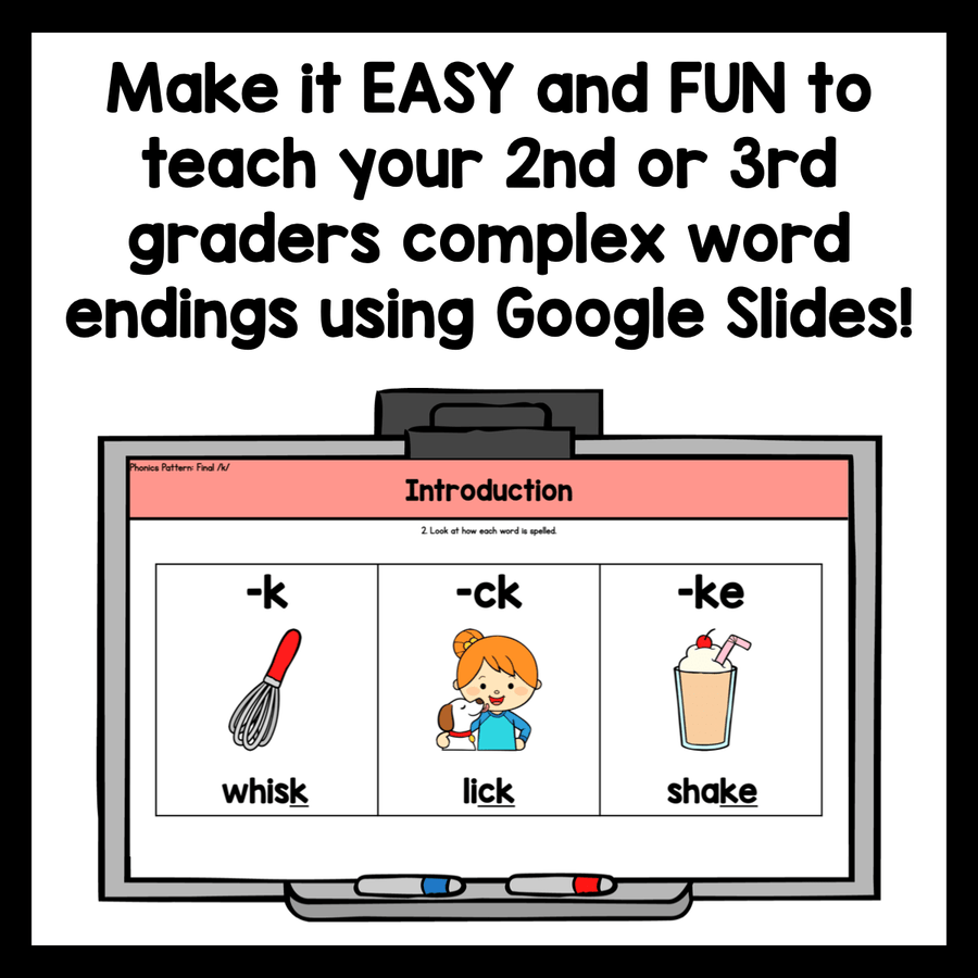 Complex Word Ending Phonics Slides | Final /K/, -TCH/-CH, -DGE/GE, Con ...