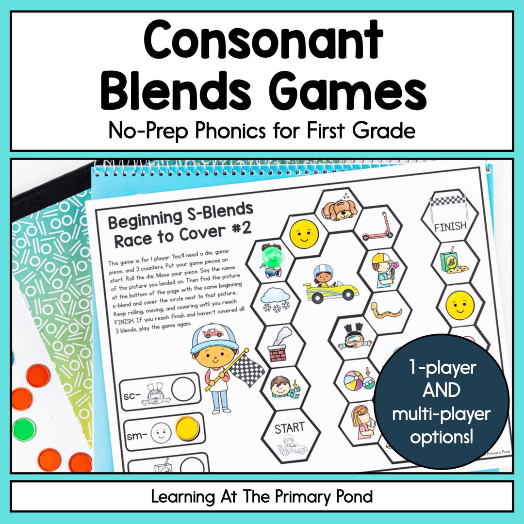 Consonant Blends Games: First Grade No-Prep Phonics – learning-at-the ...