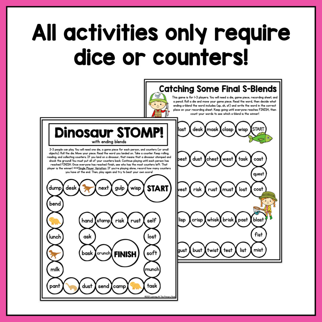 Consonant Blends Games: Second Grade No-Prep Phonics – Learning at the ...