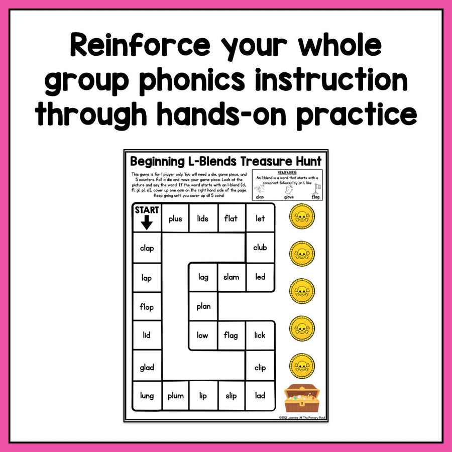 Consonant Blends Games: Second Grade No-Prep Phonics – Learning at the ...