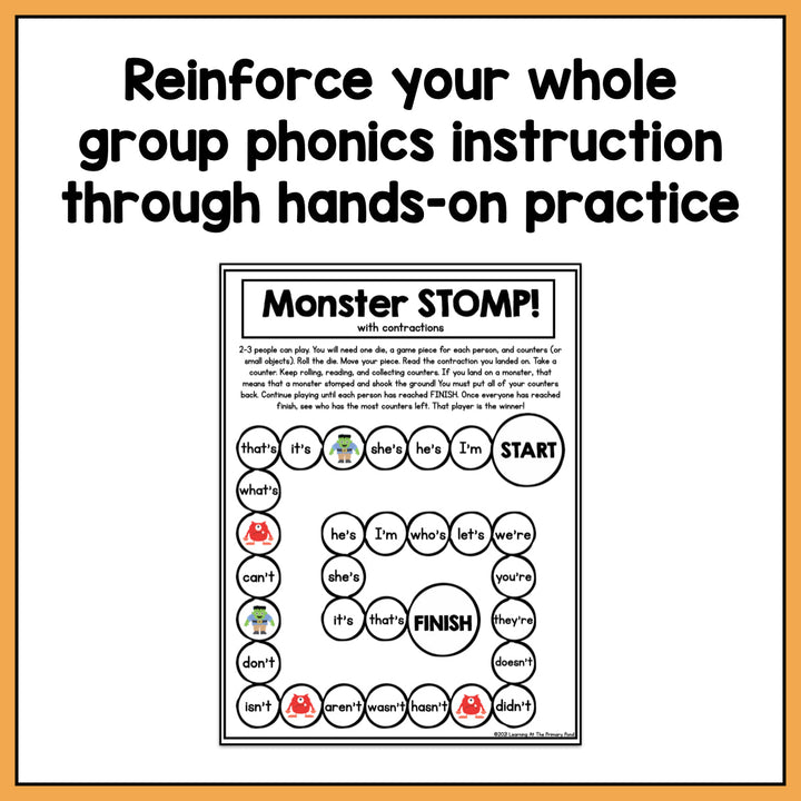 Contractions Games: First Grade No-Prep Phonics – Learning at the ...