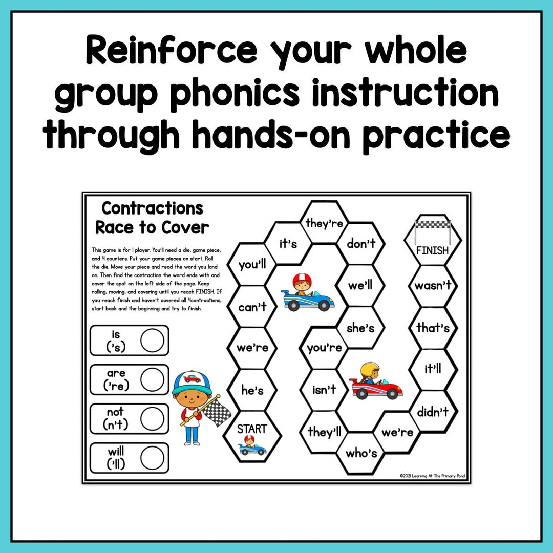 Contractions & Possessives Games: Second Grade No-Prep Phonics ...