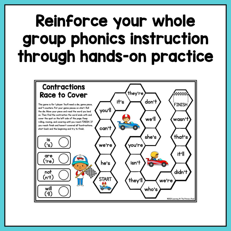 Contractions & Possessives Games: Second Grade No-Prep Phonics ...