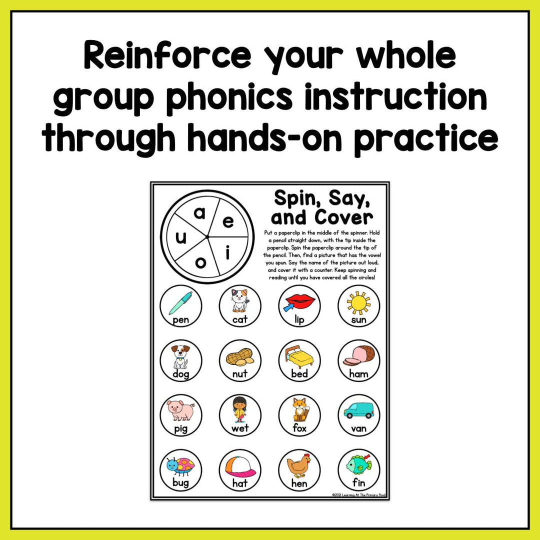 CVC Word Games: First Grade No-Prep Phonics – Learning at the Primary Pond