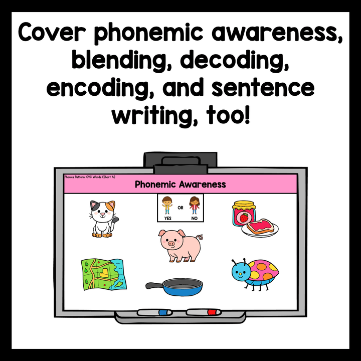 CVC Words Phonics Slides | Short Vowels | Google Slides Phonics ...