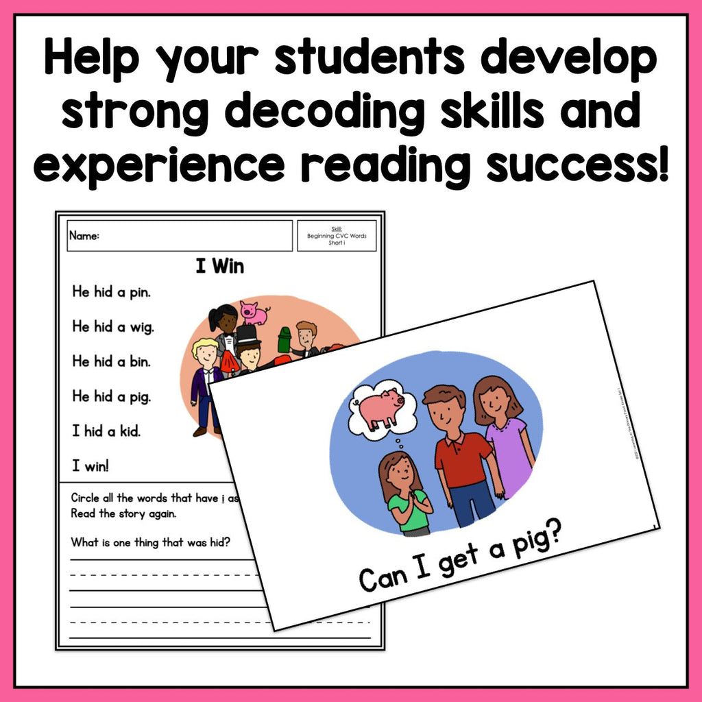 Decodable Readers | Beginning CVC Words | Kindergarten Set 1 | SOR ali ...