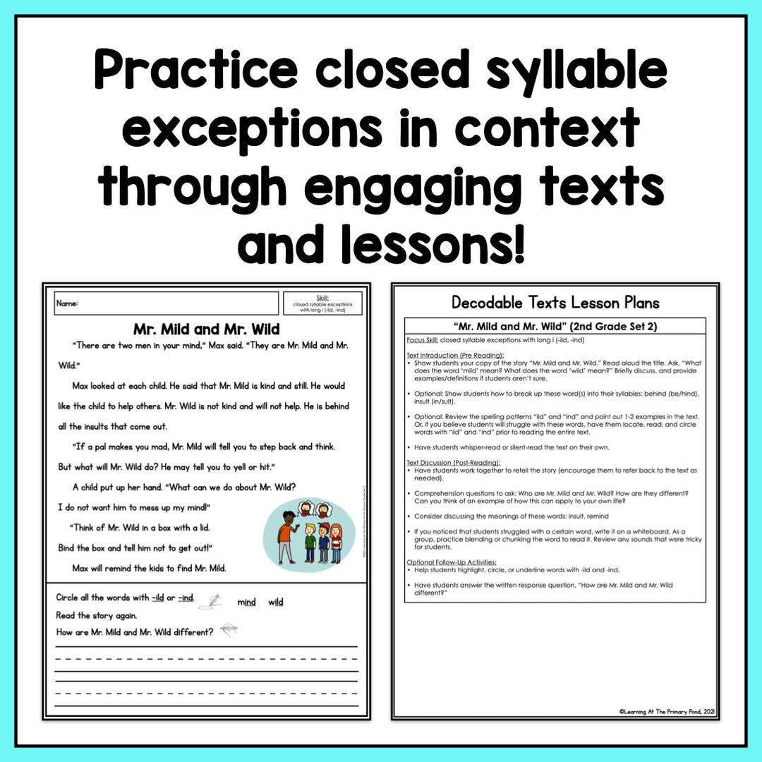 Decodable Readers | Closed Syllable Exceptions | Second Grade Set 2 ...