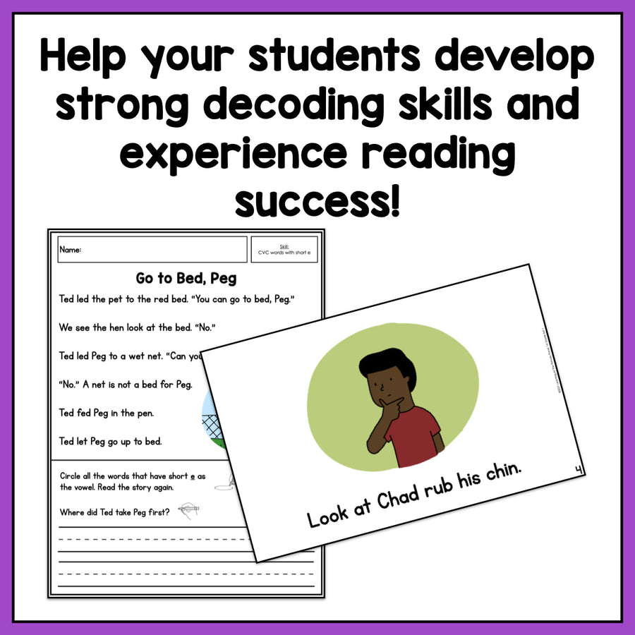 Decodable Readers | CVC Words and Digraphs | First Grade Set 1 | SOR a ...