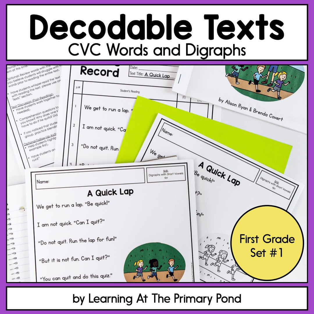 Decodable Readers | CVC Words and Digraphs | First Grade Set 1 | SOR a ...