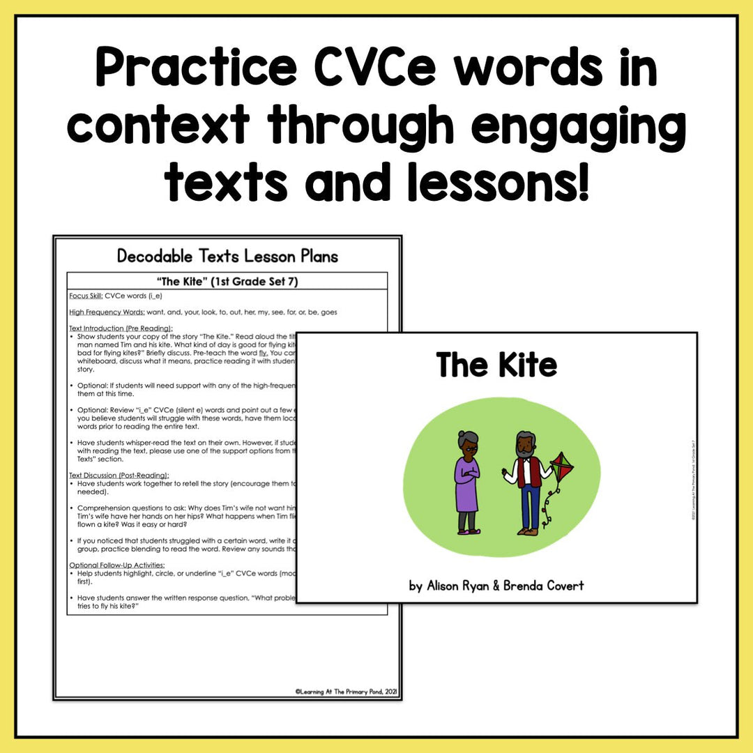 Decodable Readers | CVCe Silent E Reading Passages | First Grade Set 7 ...