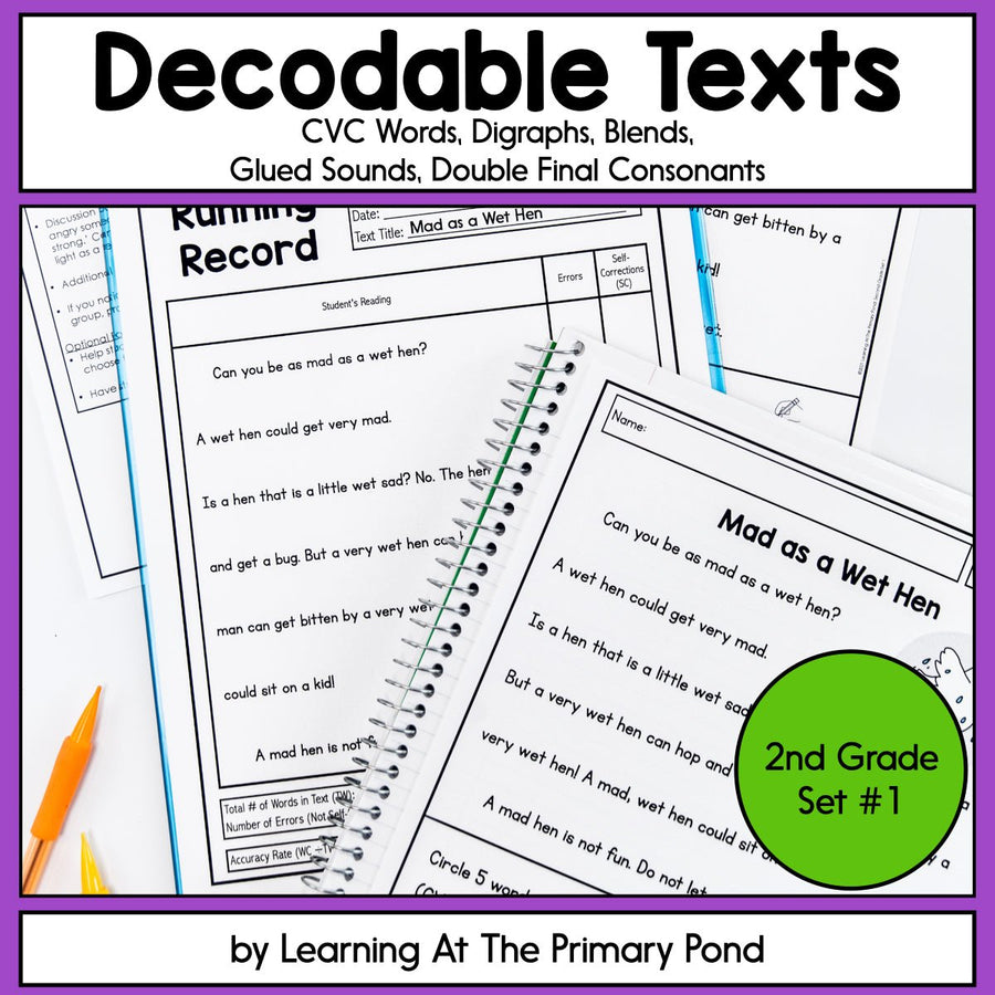 Decodable Readers | CVCs, Digraphs, Blends, Glued Sounds | 2nd Grade S ...