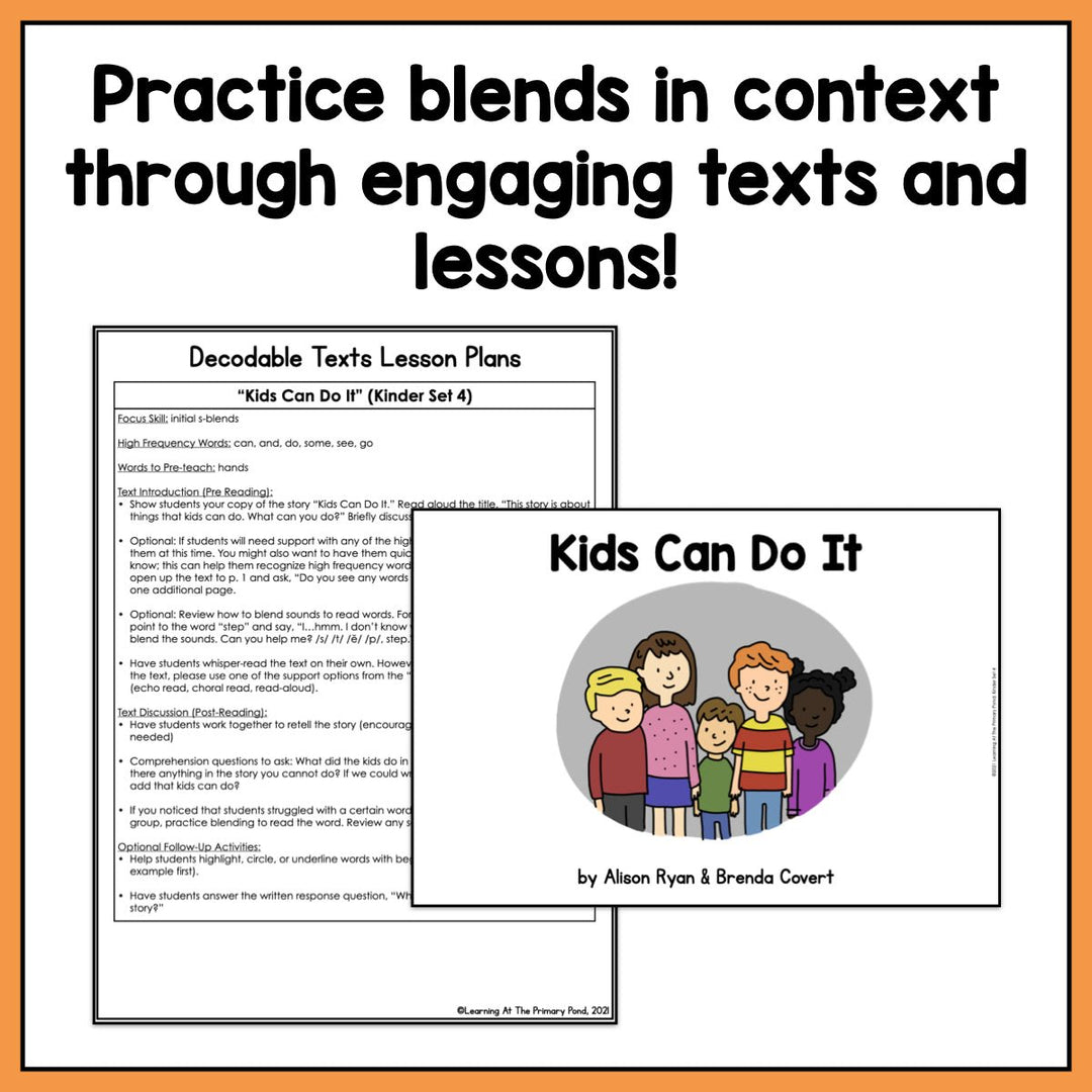 Decodable Readers | Initial Consonant Blends | Kindergarten Set 4 | SO ...