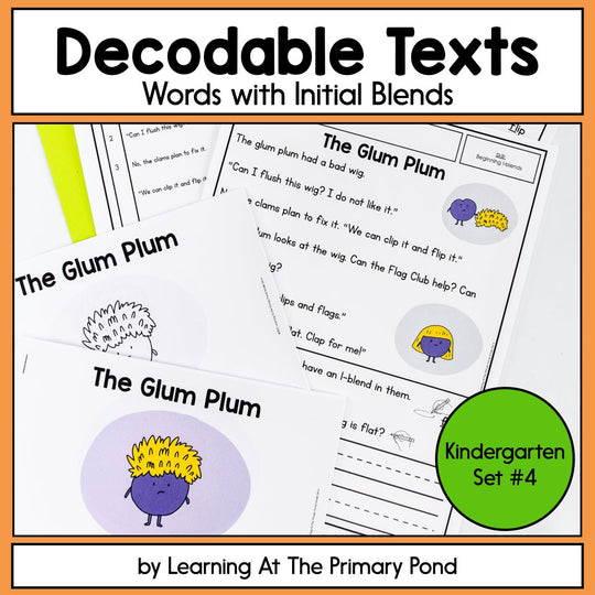 Decodable Readers | Initial Consonant Blends | Kindergarten Set 4 | SO ...