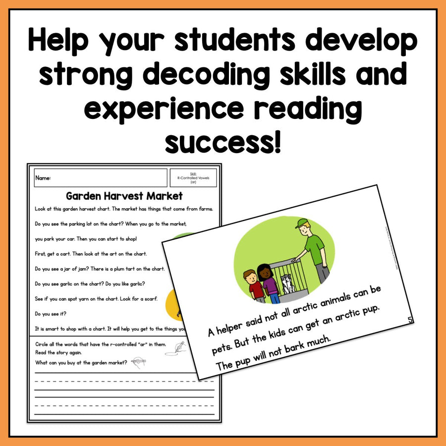 Decodable Readers | R-Controlled Vowels AR, ER, OR, IR, UR | First Gra ...