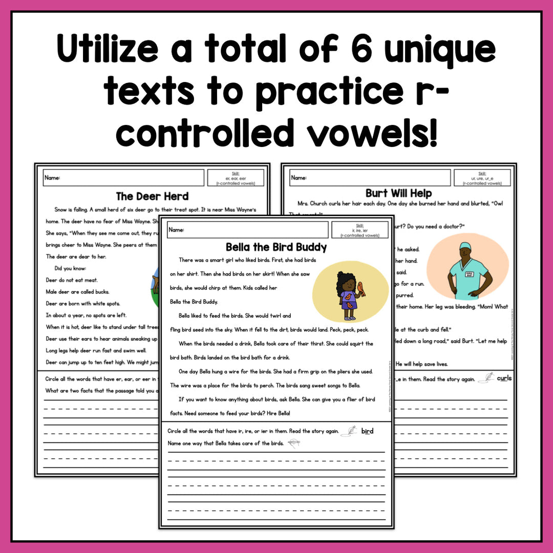 Decodable Readers | R-Controlled Vowels | Second Grade Set 6 | SOR ali ...