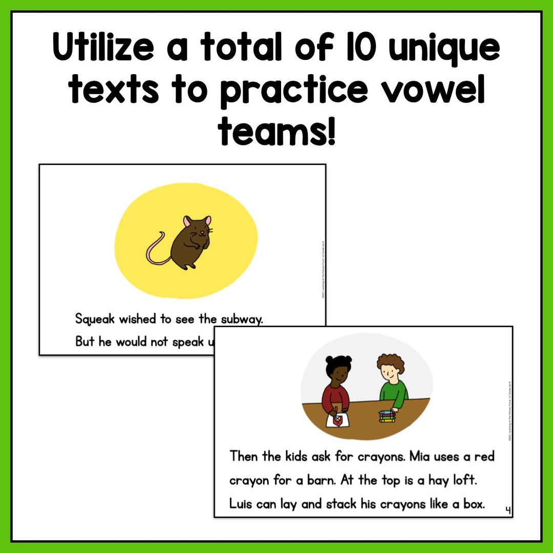 Decodable Readers | Vowel Team Decodable Passages & Books | First Grad ...