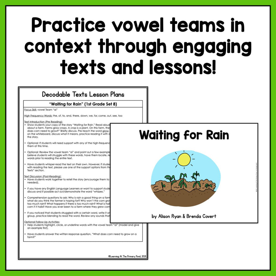 Decodable Readers | Vowel Team Decodable Passages & Books | First Grad ...